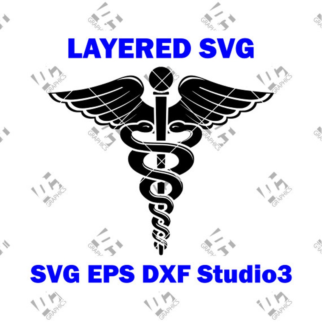 Medical Doctor Caduceus Symbol - Medical Logo - Cutting File SVG, EPS ...