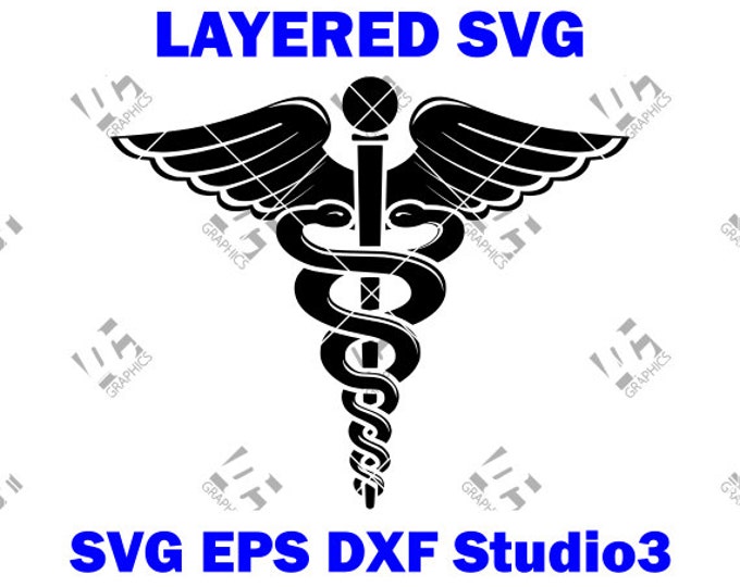 Medical Doctor Caduceus Symbol - Medical Logo - Cutting File SVG, EPS ...