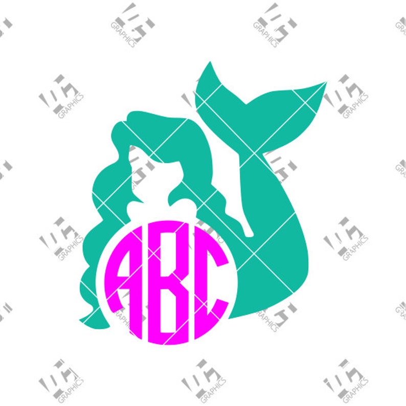 Mermaid Monogram Frame Vector Cutting File Cricut - Etsy