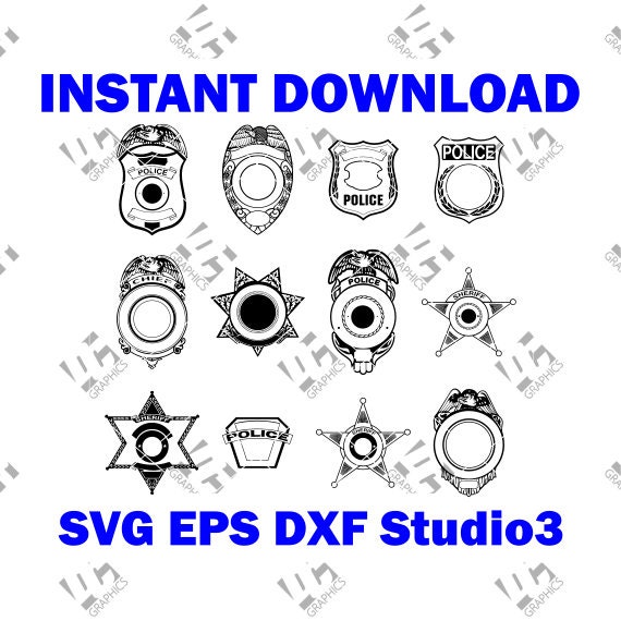 Police and Sheriff Badge Bundle Cutting File SVG EPS DXF - Etsy