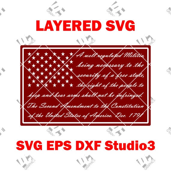 2nd / Second Amendment Flag Cutting File SVG EPS DXF and | Etsy