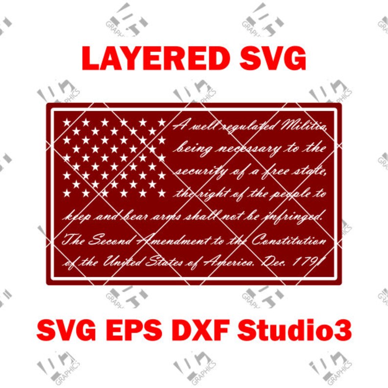 2nd / Second Amendment Flag Cutting File SVG EPS DXF and - Etsy