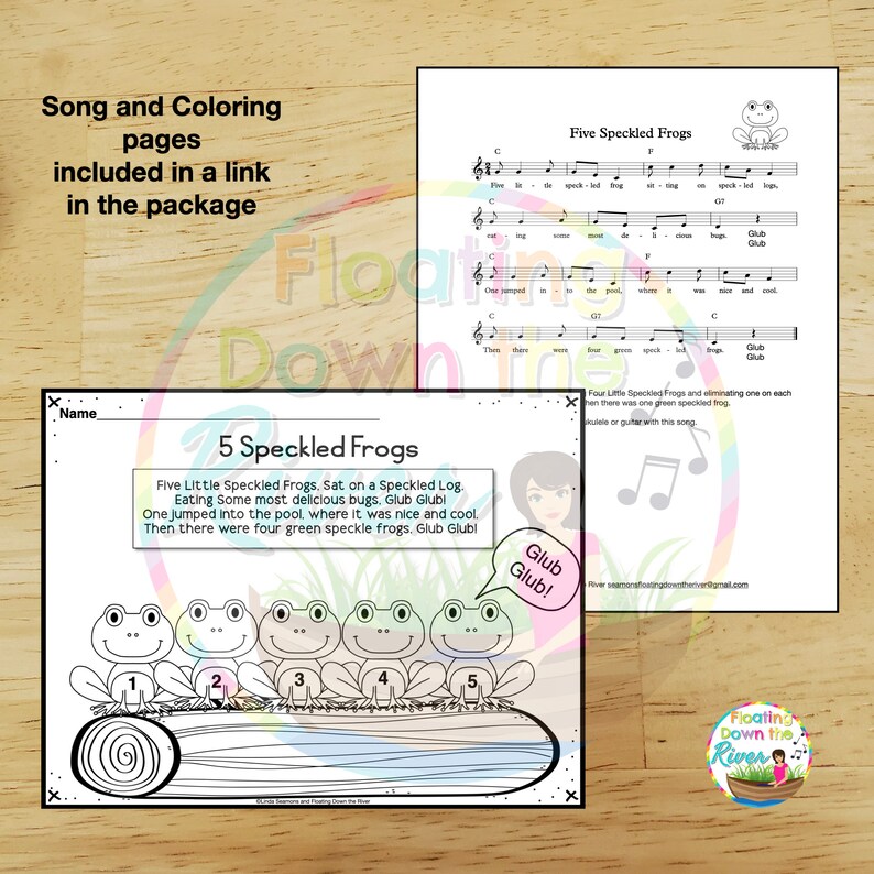 5 Speckled Frogs Finger Puppets for Music Education Preschool ...