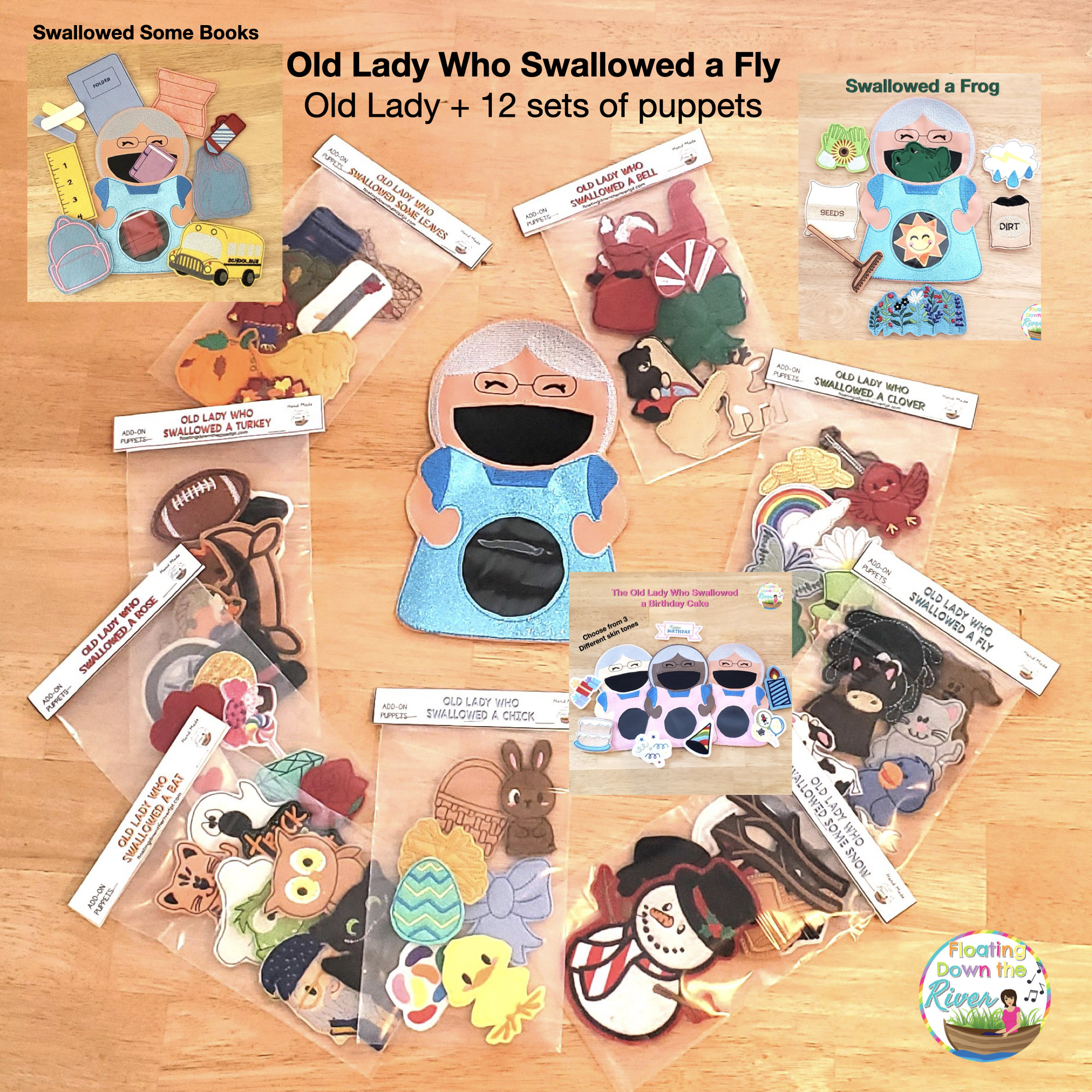 Old Lady Who Swallowed a Birthday Cake Puppets for Music - Etsy