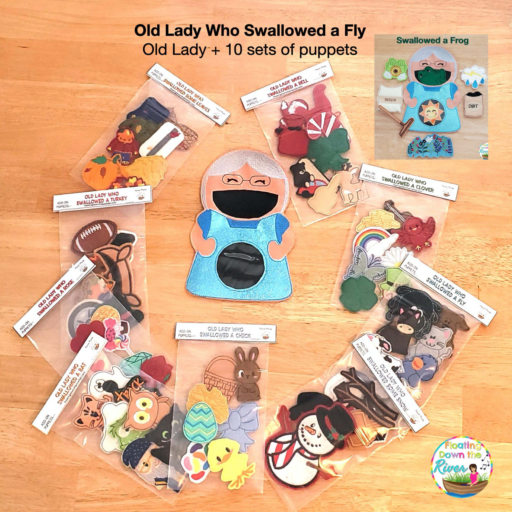 Old Lady Who Swallowed a Fly Puppets Lady Plus 5 or 11 Finger - Etsy