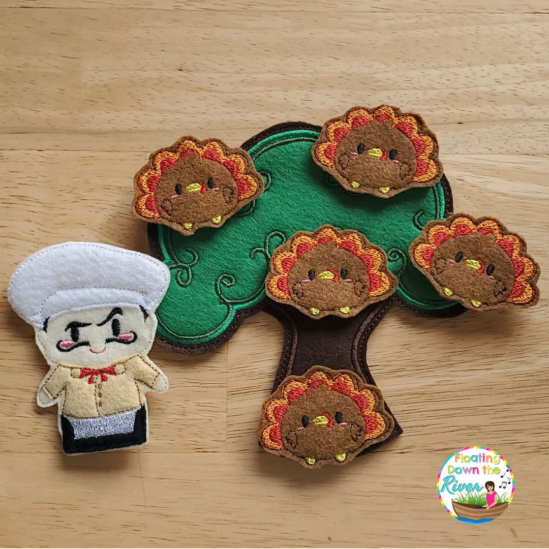 5 Fat Turkeys Are We Finger Puppets for Music Education, Preschool Gift ...