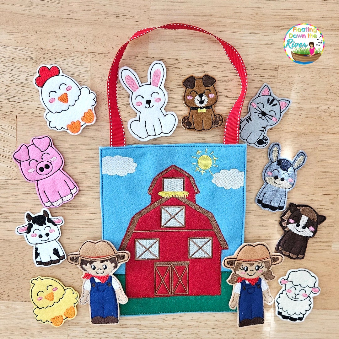 Animals, Barn Bag, + Girl and Boy Farmer Puppets for Music Education ...