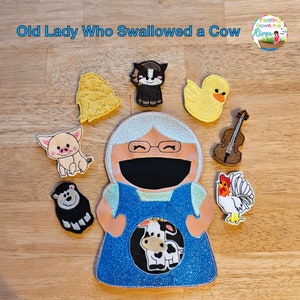 Old Lady Who Swallowed a Cow Puppets for Music Education Preschool ...