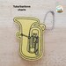 Tuba Baritone Euphonium Music Instrument Charm for Purse or Back Pack ...