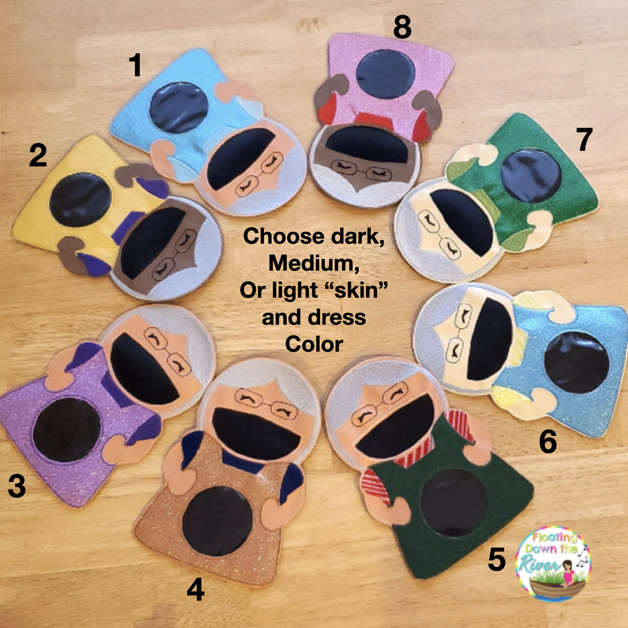 Old Lady Who Swallowed a Fly Puppets - Lady Plus 9, or 18 Finger Puppet ...