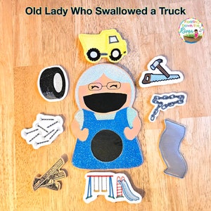 Old Lady Who Swallowed a Truck Puppets for Music Education Preschool ...