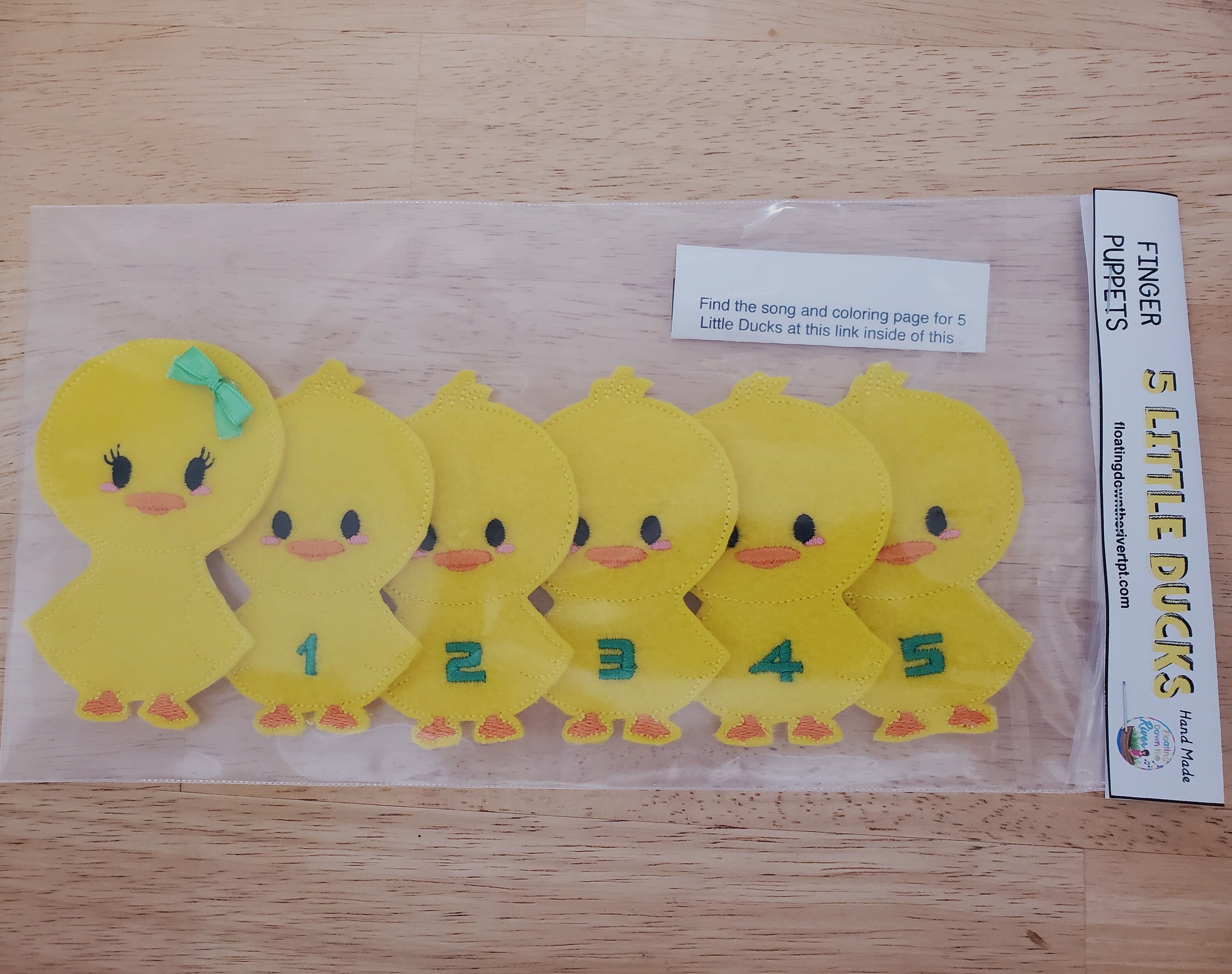 5 Little Ducks Finger Puppets for Music Education Ppreschool | Etsy