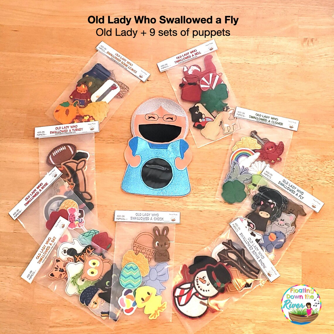 Old Lady Who Swallowed a Bell Puppets for Music Education - Etsy