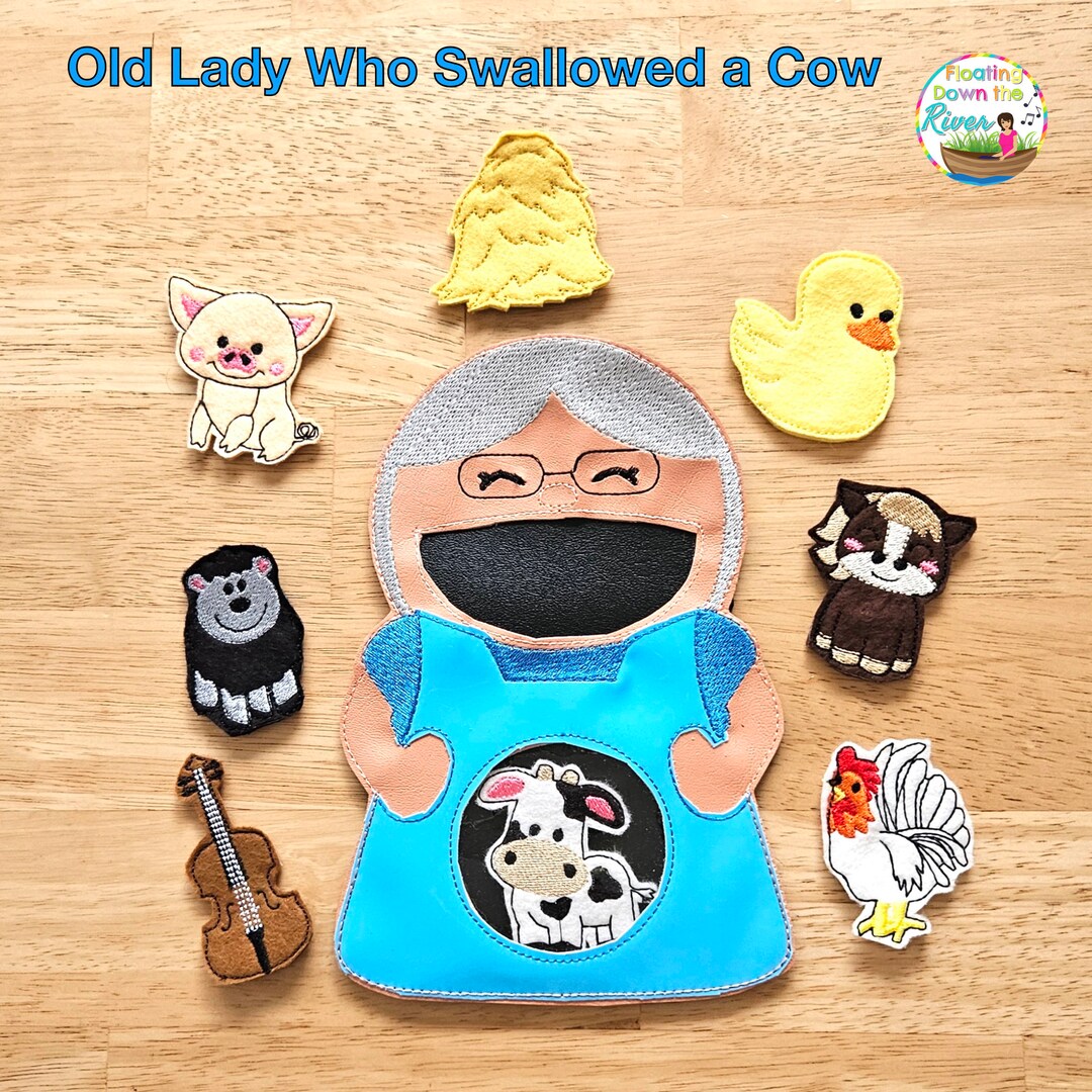 Old Lady Who Swallowed a Cow Puppets for Music Education Preschool ...