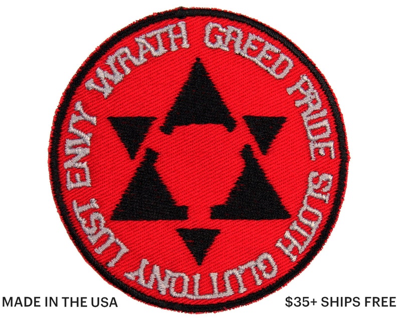 Seven Deadly Sins Patch Made in USA 3 7 Deadly Sins - Etsy