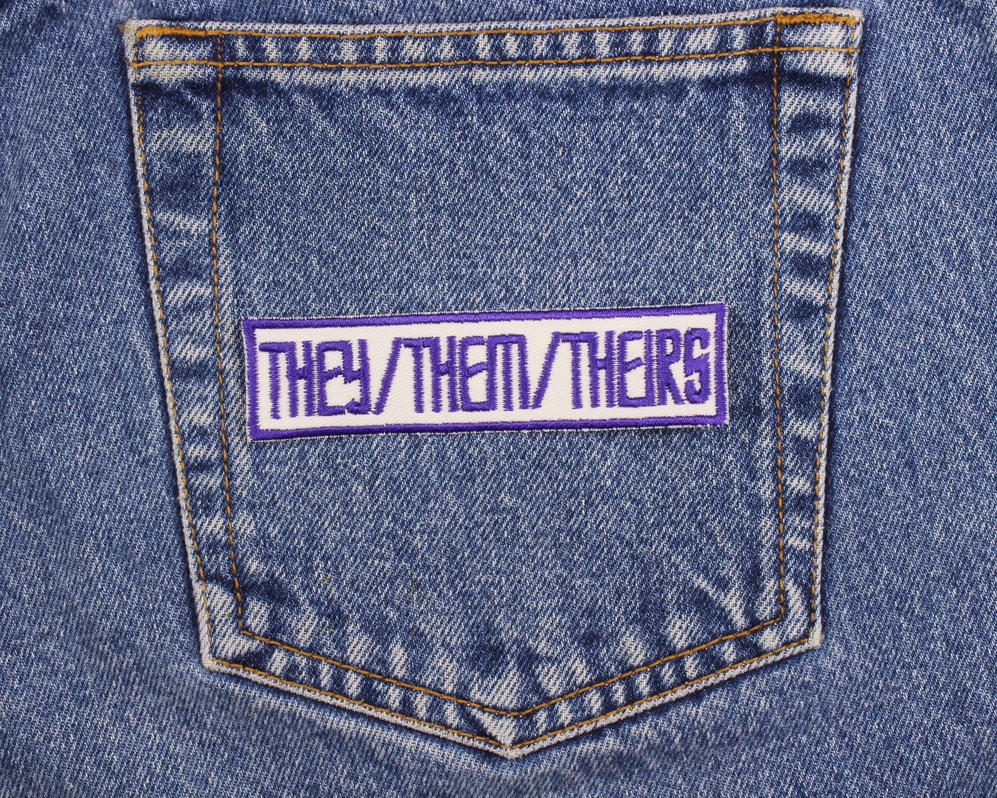 They Them Patch – Made in USA – 4" X 1" Trans Patch – Agender Patch ...