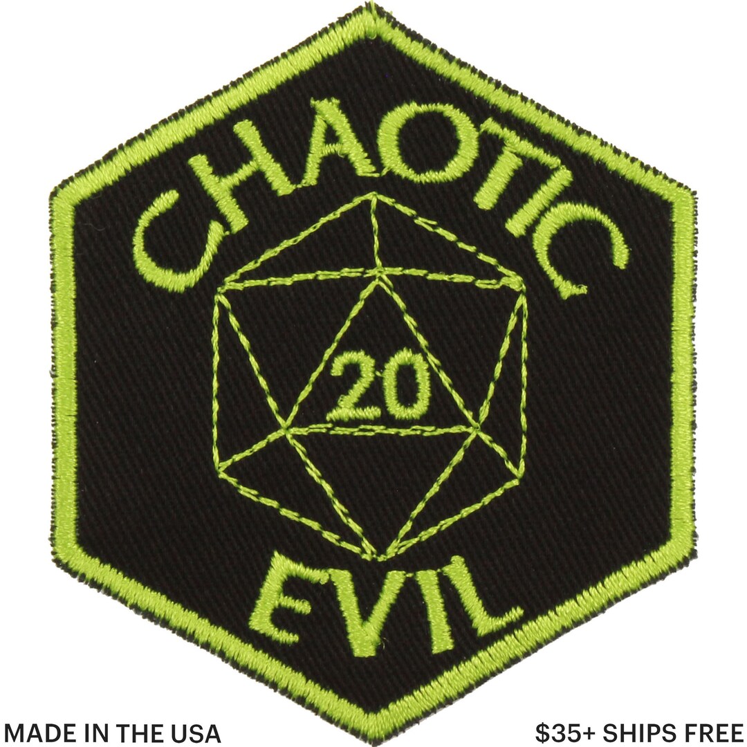 Chaotic Evil Patch – Made in USA – 2.5" X 3" RPG Alignment Patch – D20 ...