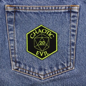Chaotic Evil Patch – Made in USA – 2.5" X 3" RPG Alignment Patch – D20 ...