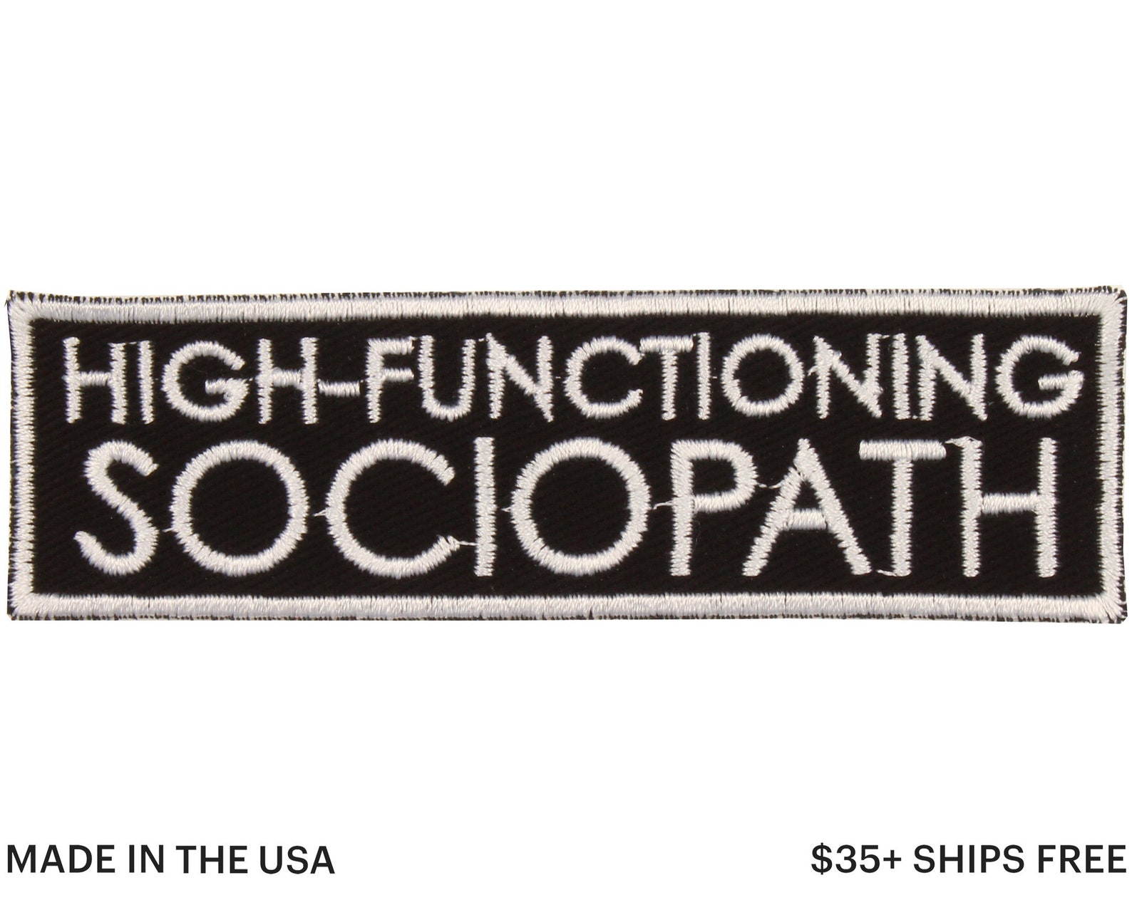 High-functioning Sociopath Patch Made in USA 4 X - Etsy
