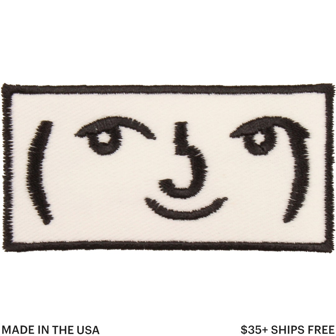 Le Lenny Face Emoji Patch – Made in USA – 1.5" X 3" Le Lenny Face Patch ...