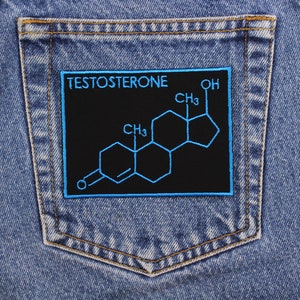 Testosterone Molecule Patch – Made in USA – 3" X 4" Male Patch – Man ...