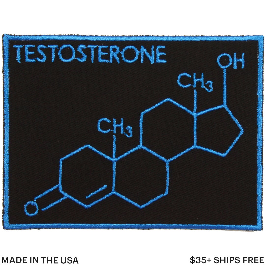 Testosterone Molecule Patch – Made in USA – 3" X 4" Male Patch – Man ...