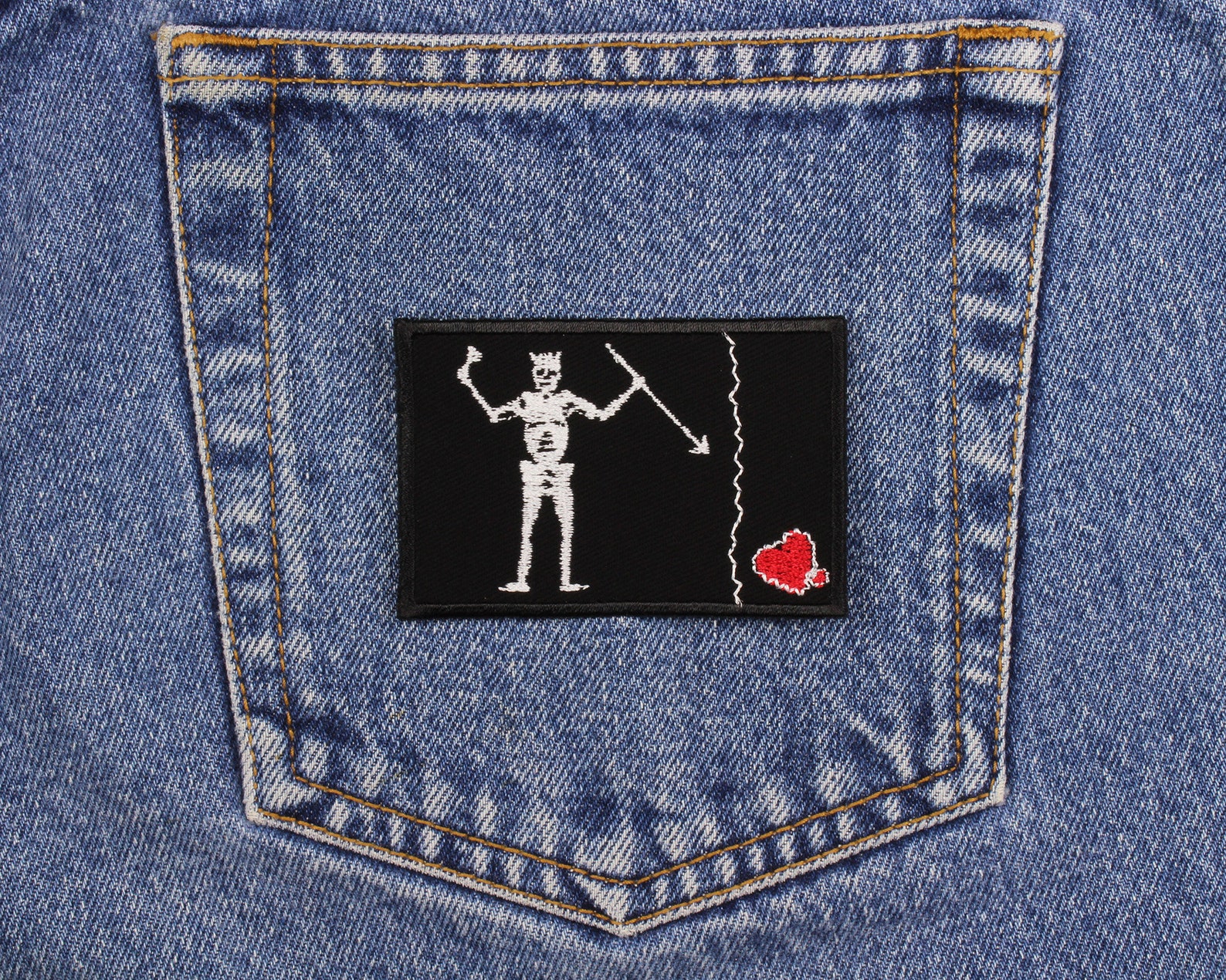 Broken Hearted Blackbeard Flag Patch Made in USA 2 X - Etsy