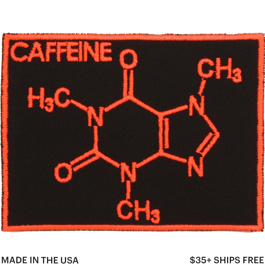 Caffeine Patch – Made in USA – 3" X 4" Caffeine Molecule Patch – Coffee ...