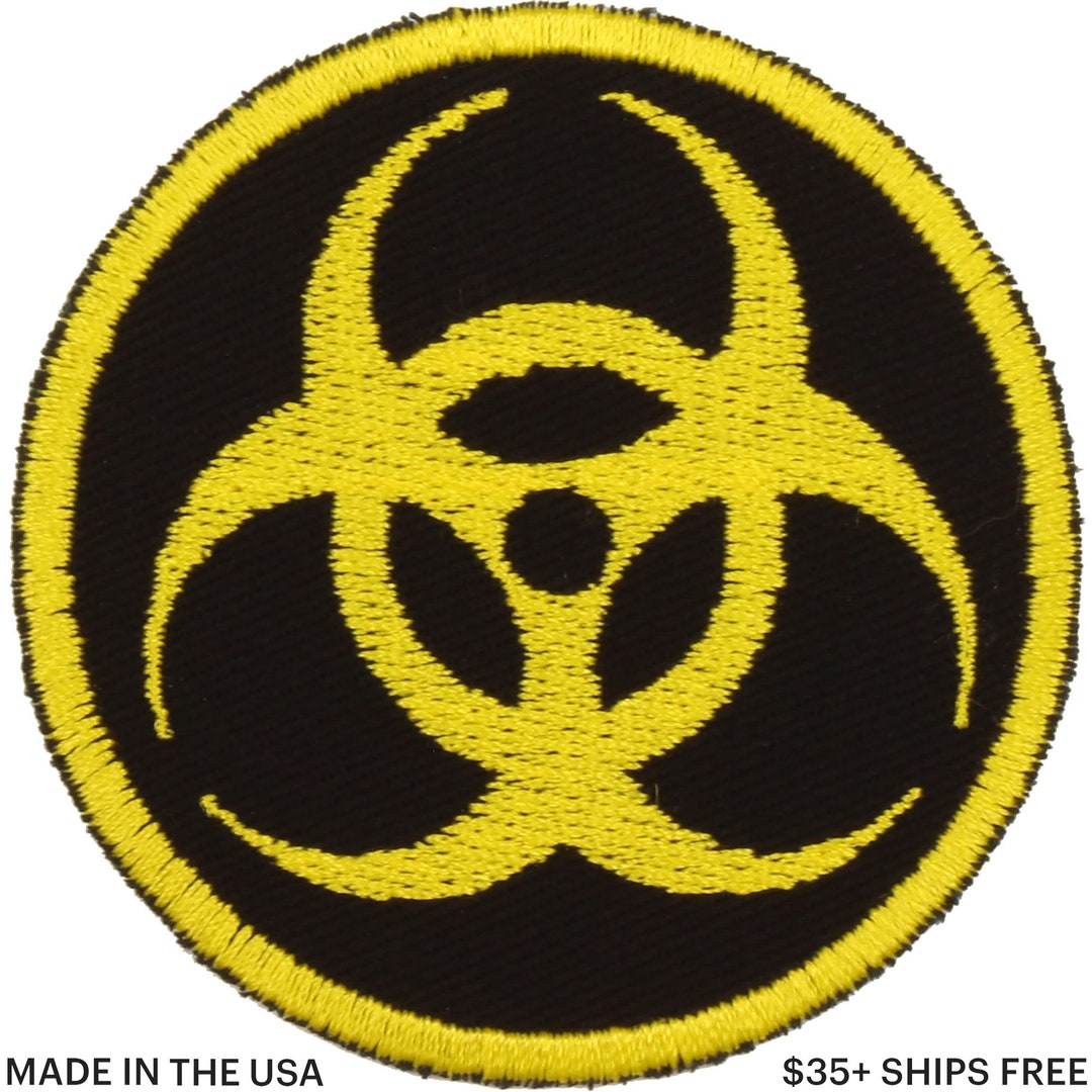 Biohazard Symbol Patch – Made in USA – 2.5" Bio-hazard Patches – Hazmat Embroidered Patch ...