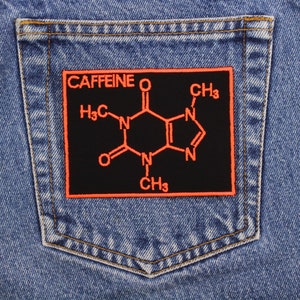 Caffeine Patch – Made in USA – 3" X 4" Caffeine Molecule Patch – Coffee ...