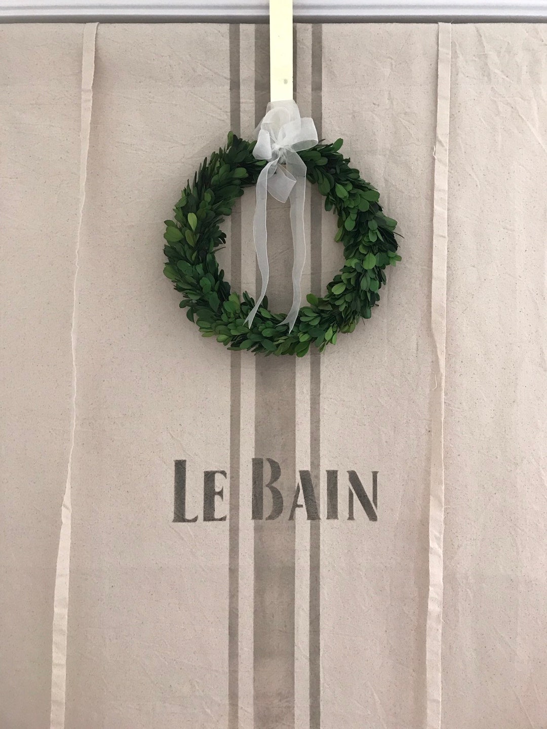 Grain Sack Inspired Farmhouse Bathroom Valance - Farmhouse Curtains ...