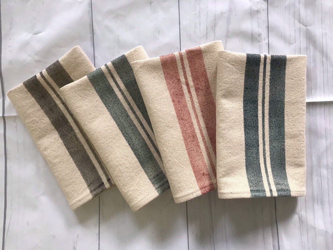 READY TO SHIP Grain Sack Inspired Farmhouse Napkin Set of Four ...