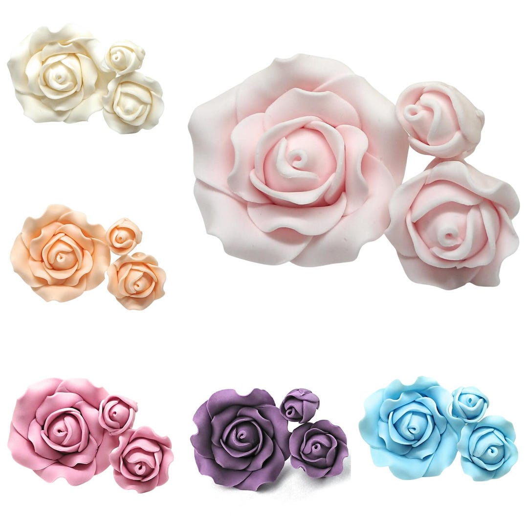 Sugar Roses – Sugar Paste Flowers for Cakes - Flower Cake Decorations ...