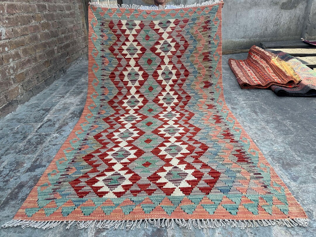 70% off 3'8 X 6'3 Maimana Handwoven Afghan Tribal Hazara Chobi Kilim ...