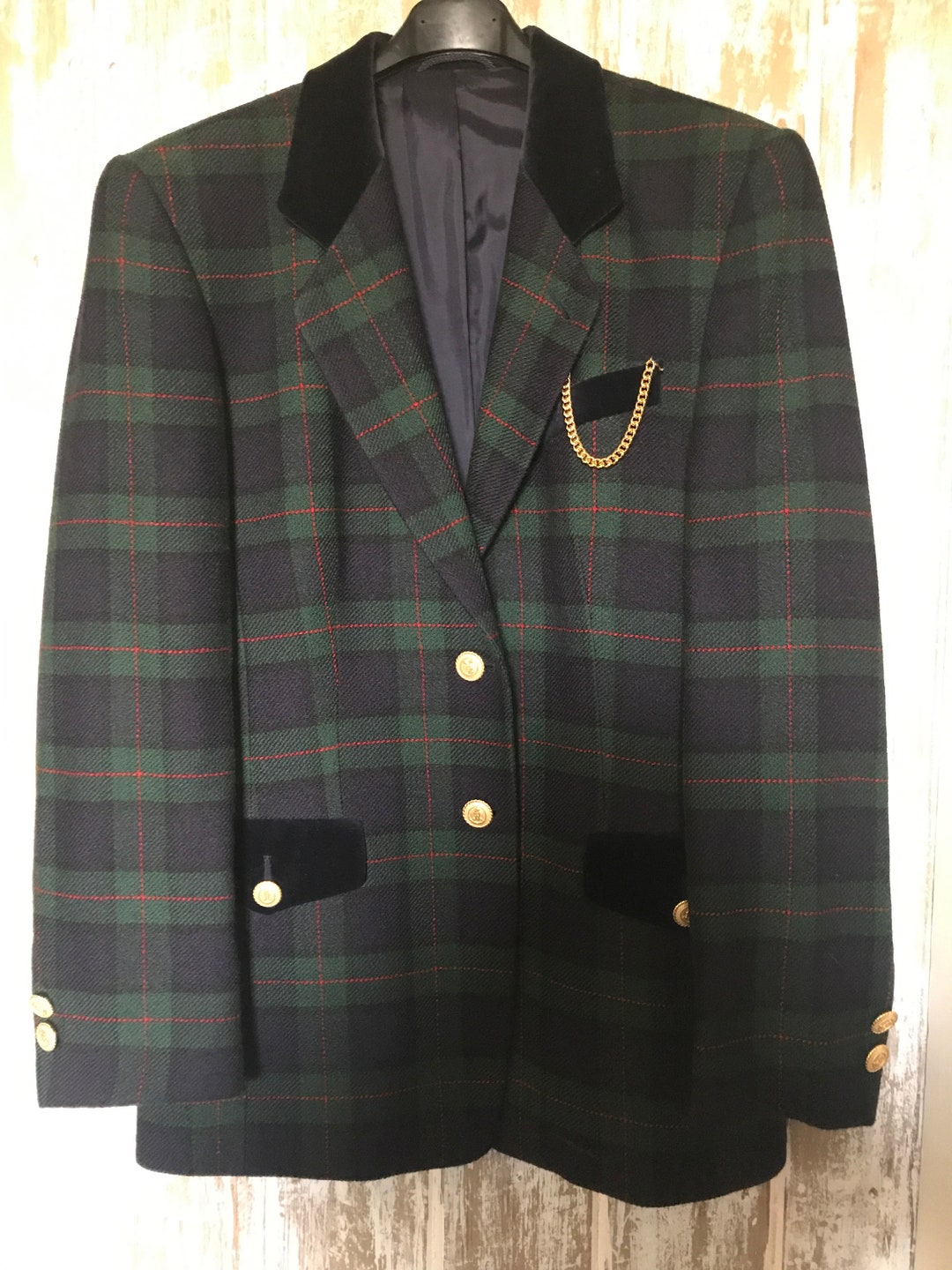 Vintage Basler Green Tartan Wool Jacket, Blazer - Etsy