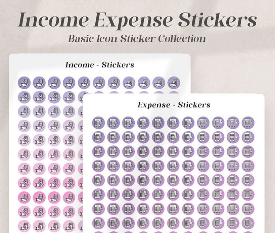Printable Icon Stickers for Planning Income and Payments Digital ...