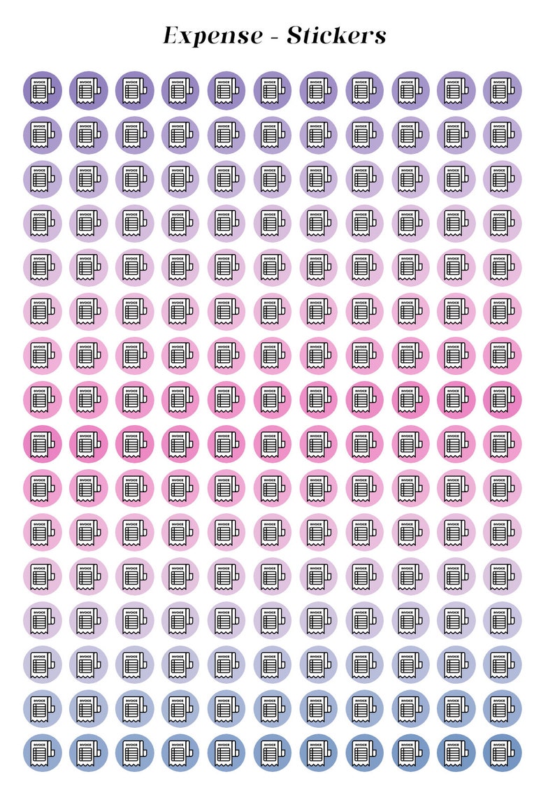 Printable Icon Stickers for Planning Income and Payments | Digital ...
