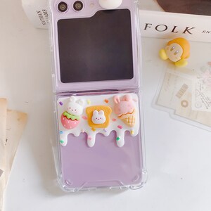 Rabbit Bunny Toast Icecream Syrup Decoden Hard Samsung Galaxy Z Flip5/z ...