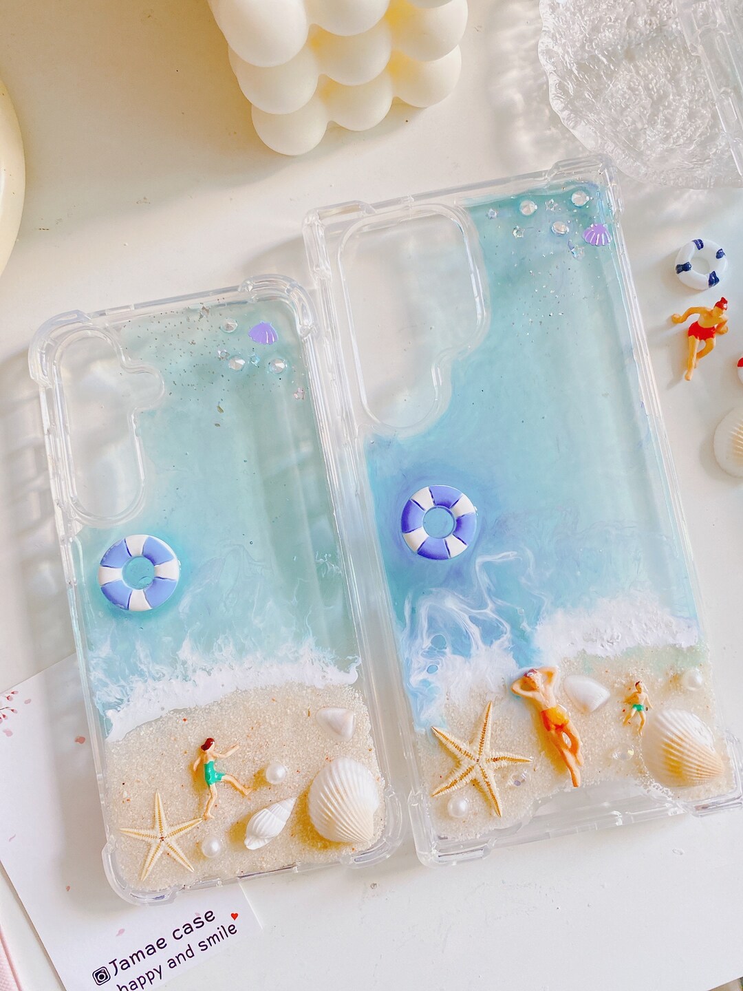 Sand Beach Sea Case iPhone 15/14/13/12/11 Galaxy S23/S23/S22/S21/S20 ...