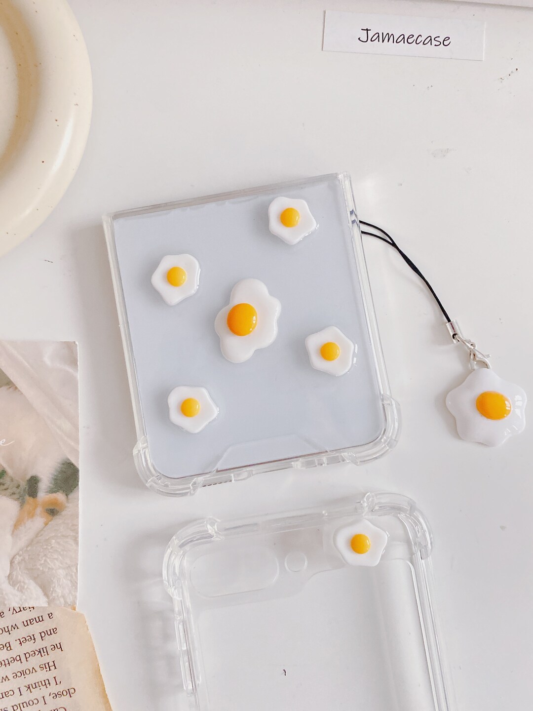 Samsung Galaxy Z Flip5/4/3 Case Resin Fried Egg Phone Case - Etsy