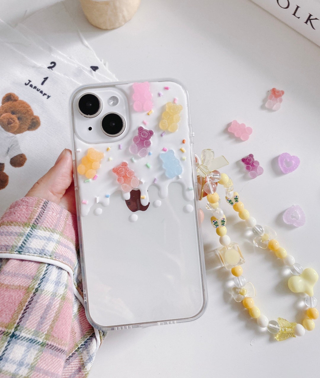 Jelly Bear Syrup Decoden Clear Hard iPhone 15/15pro/14/14plus/14pro ...