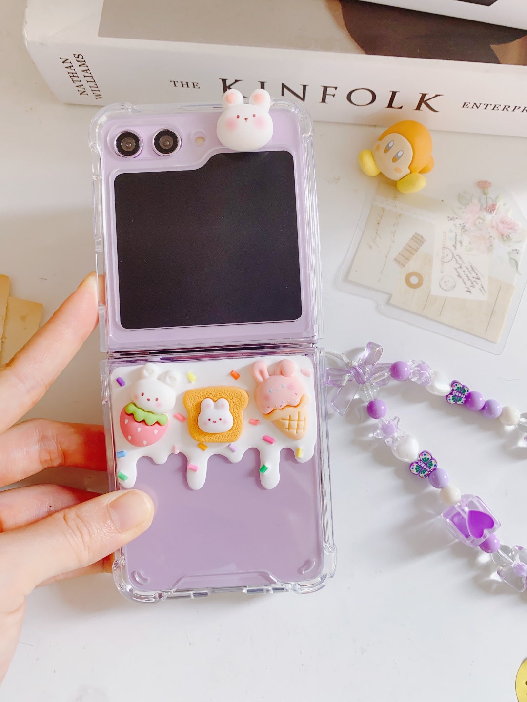 Rabbit Bunny Toast Icecream Syrup Decoden Hard Samsung Galaxy Z Flip5/z ...