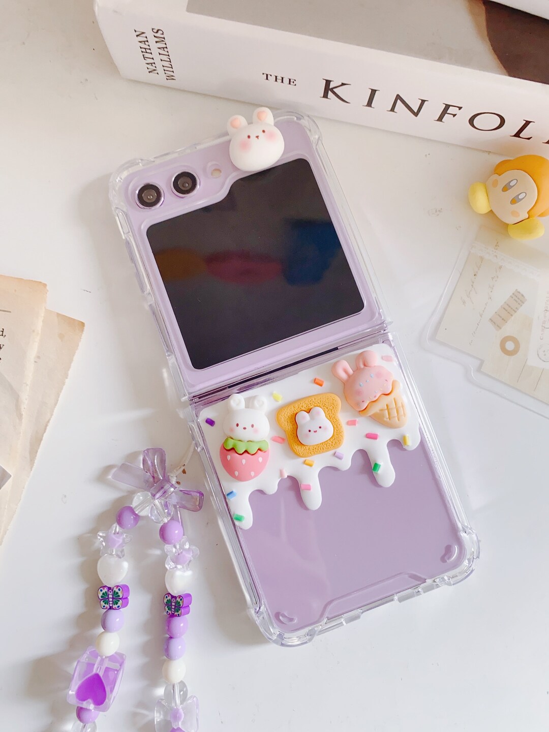 Rabbit Bunny Toast Icecream Syrup Decoden Hard Samsung Galaxy Z Flip5/z ...