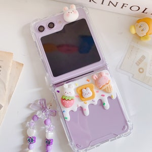Rabbit Bunny Toast Icecream Syrup Decoden Hard Samsung Galaxy Z Flip5/z ...