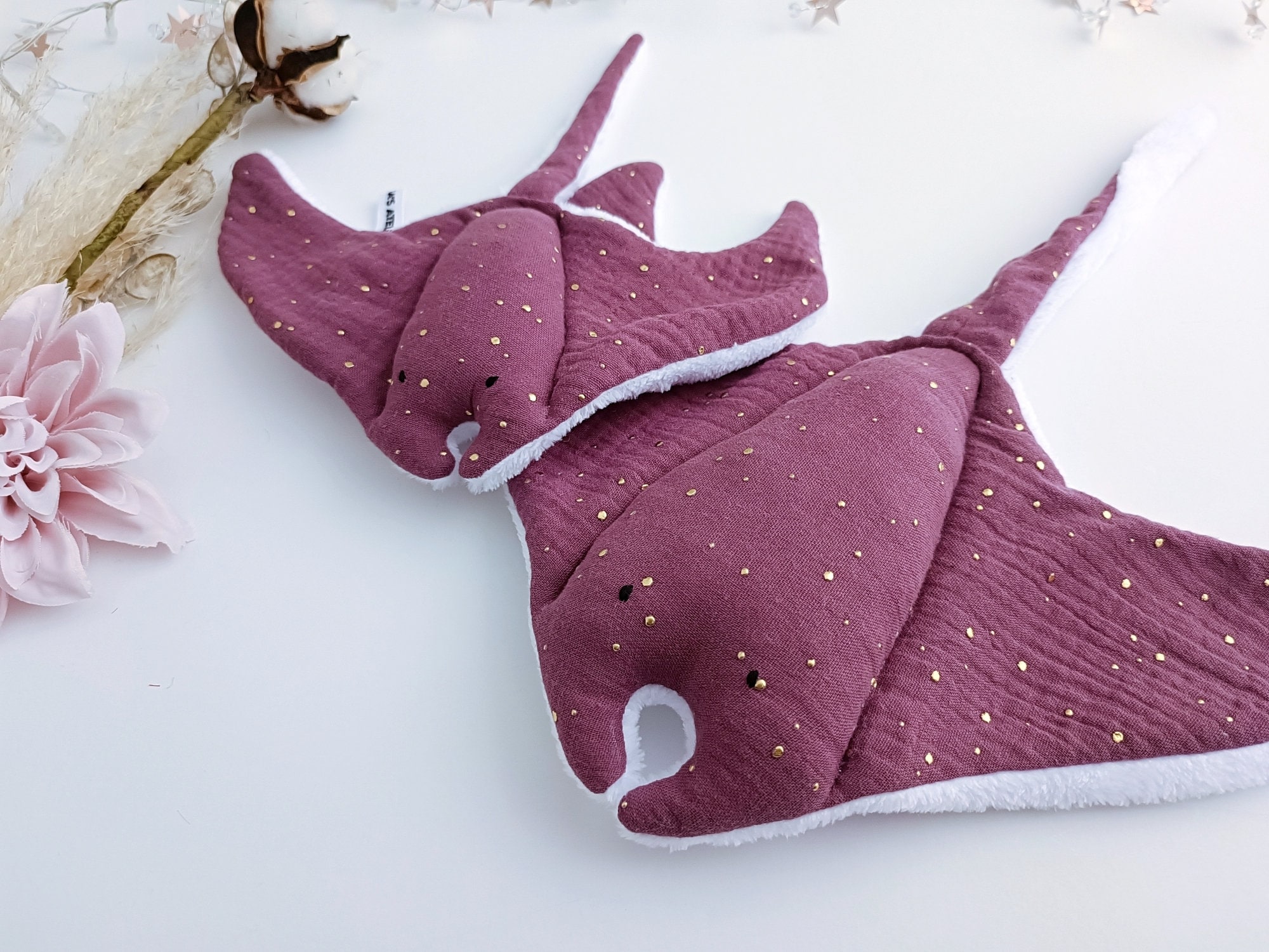 MANTA RAY Baby Comforter Set, Mum and Baby STINGRAY Animal Lovey ...