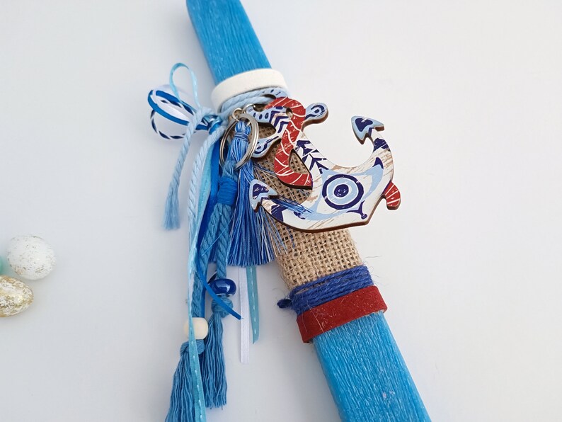 Greek Easter Lambatha Nautical, Anchor Boat Keyring Blue Lampada, Kids ...