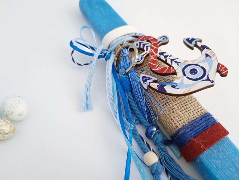 Greek Easter Lambatha Nautical, Anchor Boat Keyring Blue Lampada, Kids ...