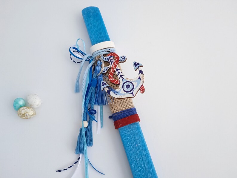 Greek Easter Lambatha Nautical, Anchor Boat Keyring Blue Lampada, Kids ...