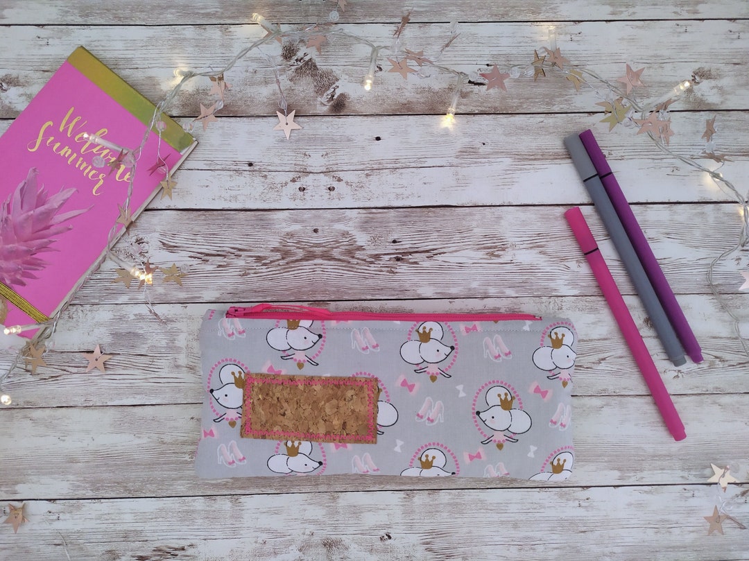 Girls Personalized Pencil Case With Dancing Mice, Custom Pencil Bag ...