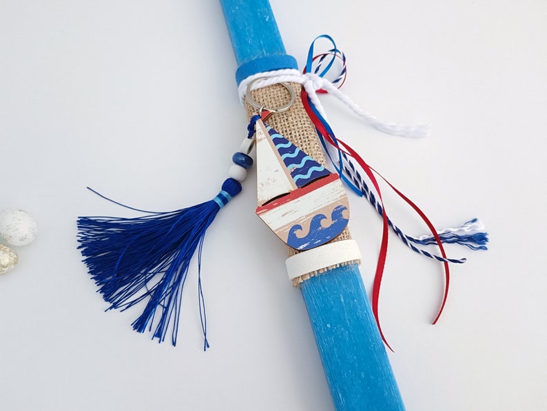 Greek Easter Lambatha Nautical, Anchor Boat Keyring Blue Lampada, Kids ...